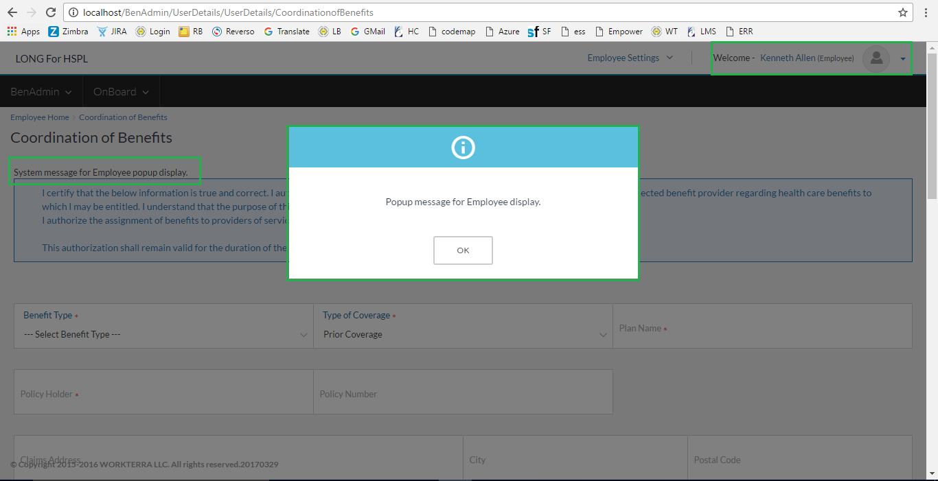 [WT-10909] Functional - Any Company - Coordination of Benefits - System messages for CA and EE ...